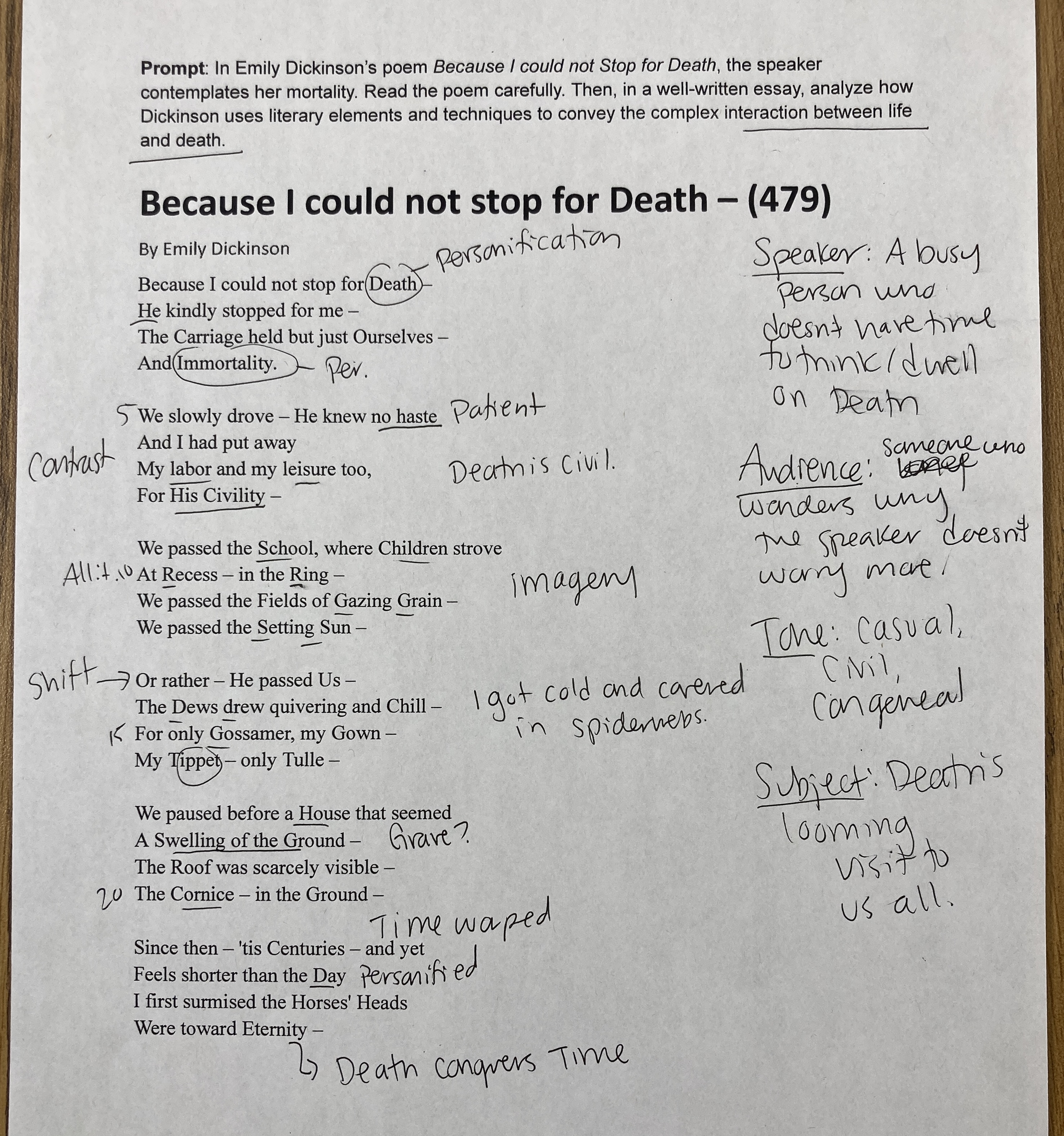 Don’t Stop for Death; An Analysis of Emily Dickinson’s “Because I Could ...